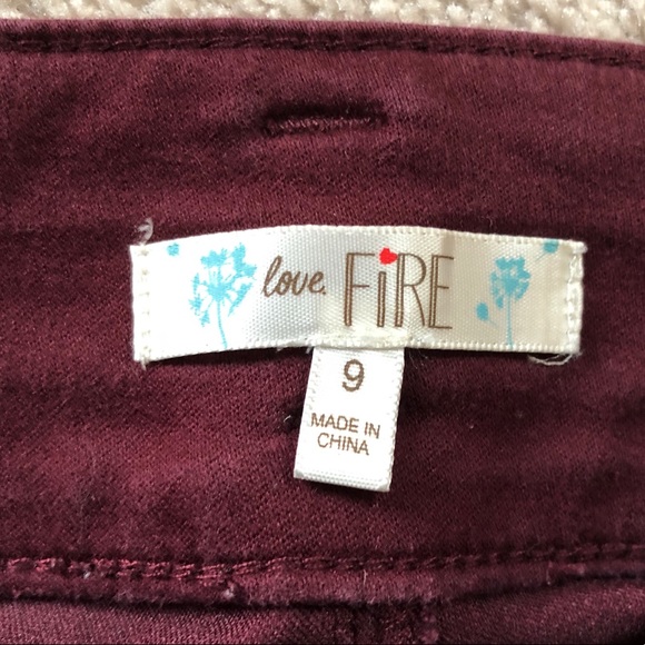 love, Fire | Jeans | Love Fire Burgundy Straight Leg Jeans Sz 9 | Poshmark